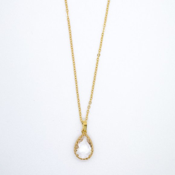Jewelry | Gold Crystal Drop Necklace | Poshmark